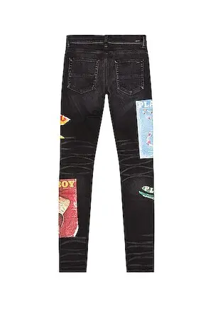 Amiri Playboy Magazine Jean In Black In Aged Black - 30% Off
